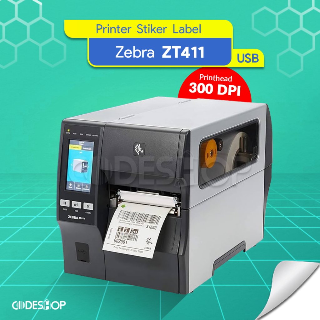 Jual Zebra ZT411 Printer Barcode Industrial Cetak Resi 300Dpi | Shopee ...