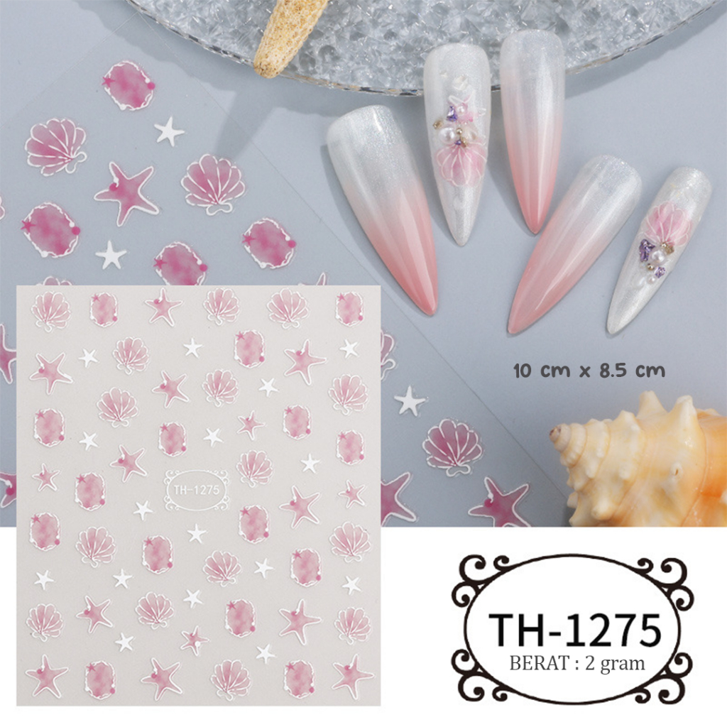 Jual MSY Stiker Kuku 3D Motif Flower/Aquariam/Butterfly/Sticker Nail ...