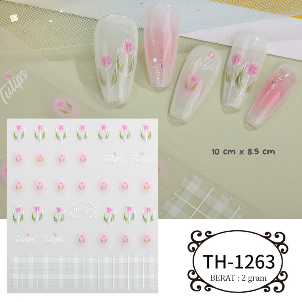Jual MSY Stiker Kuku 3D Motif Flower/Aquariam/Butterfly/Sticker Nail ...
