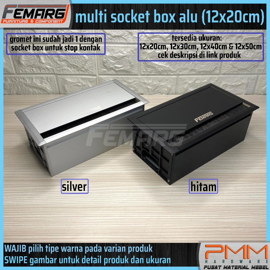 Jual multi socket box FEMARG 12x20cm | gromet alumunium lubang kabel ...
