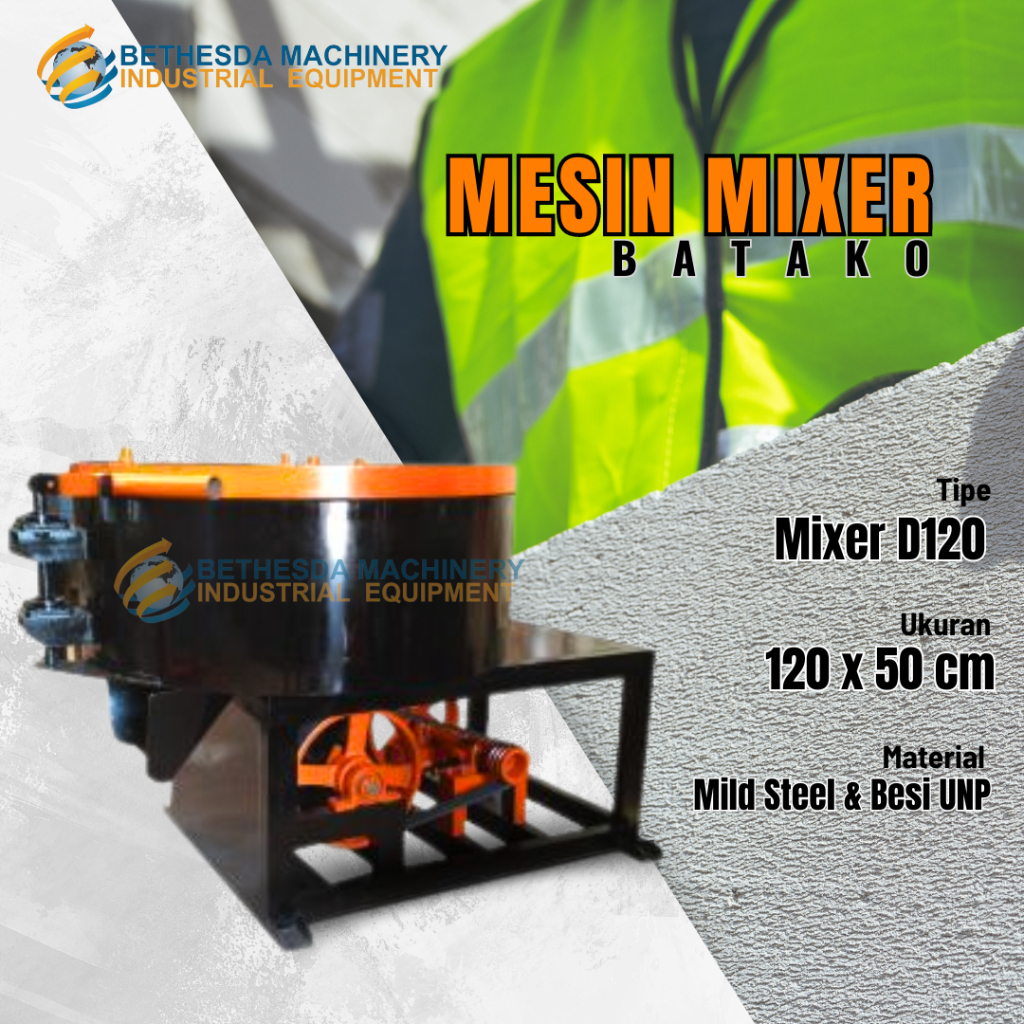 Jual Mesin Batako Mixer Uk. 120X50 cm Pengaduk semen pasir batako 1 Sak ...