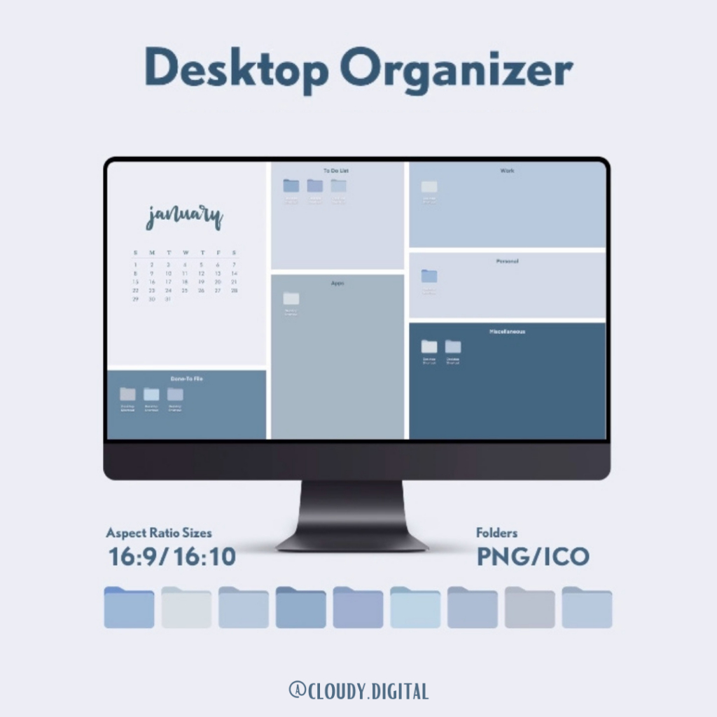 Jual Desktop Organizer Wallpaper with calendar 2025 for Windows and ...