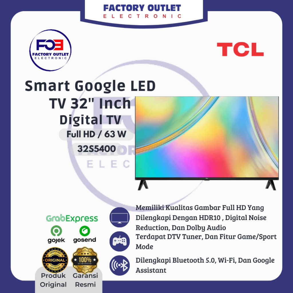 Jual TCL 32S5400 32 S5400 Frameless Digital Go-ogle Smart LED TV FHD 32" Inch | Shopee Indonesia