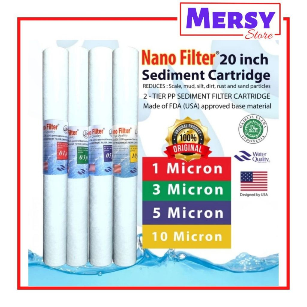 Jual PP Sediment Filter Catridge Filter NANO - Sponge Filter Air 20 ...