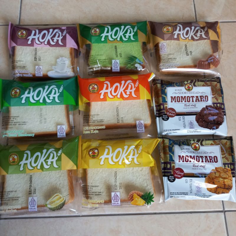 Jual Aoka Roti Panggang Lembut 1 Dus isi 60pcs tersedia satuan rasa dan ...