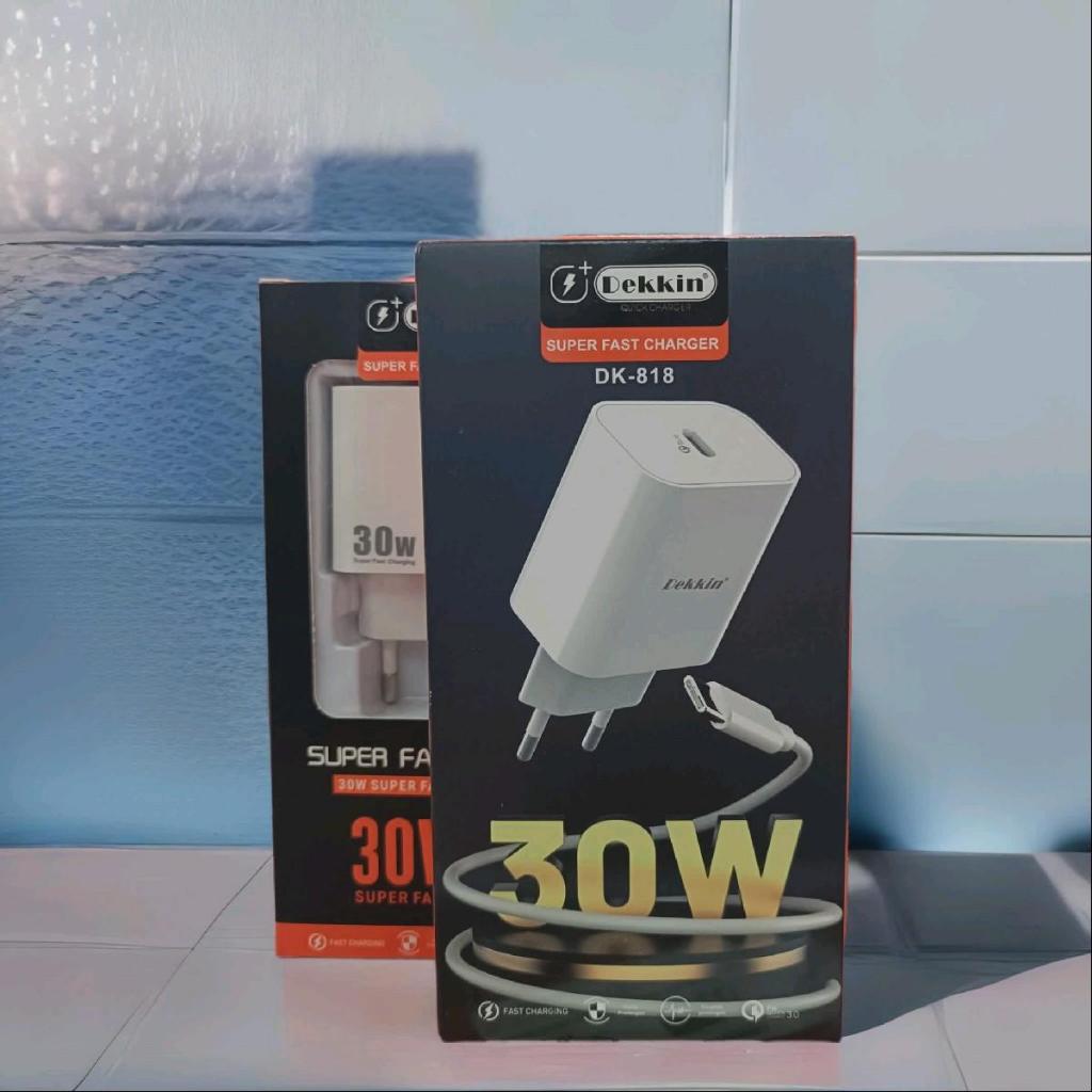 Jual CHARGER DEKKIN SUPER FAST CHARGER DK-818 TYPE C TO TYPE C 30W | Shopee Indonesia
