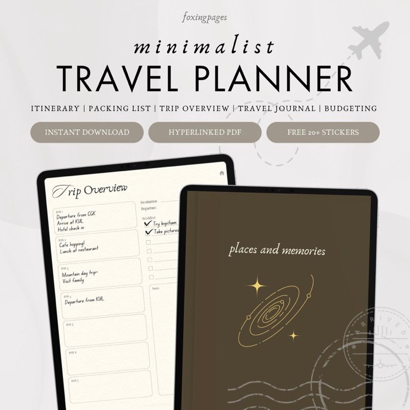 Jual Digital Travel Planner for iPad iOS / Android / Samsung Notes ...
