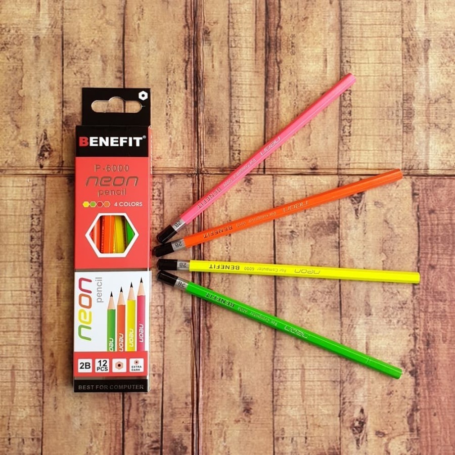 Jual Pensil 2b Benefit P 6000 Neon 12 Pcs Shopee Indonesia