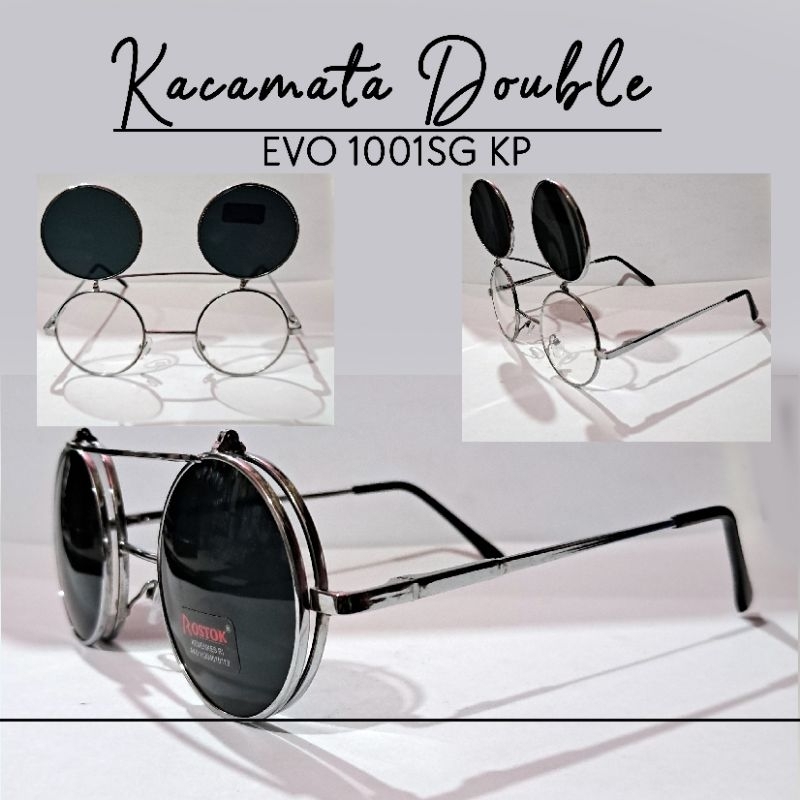 Jual Kacamata Doble lensa kacamata klasik boboho dua lensa | Shopee ...