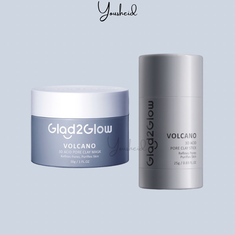 Jual Glad2Glow Volcano Clay Mask Stick atau Jar - Masker Komedo Deep ...