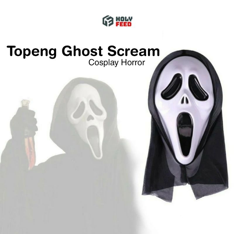 Jual Topeng Scream Halloween Topeng Hantu Ghost Face Mask | Shopee ...