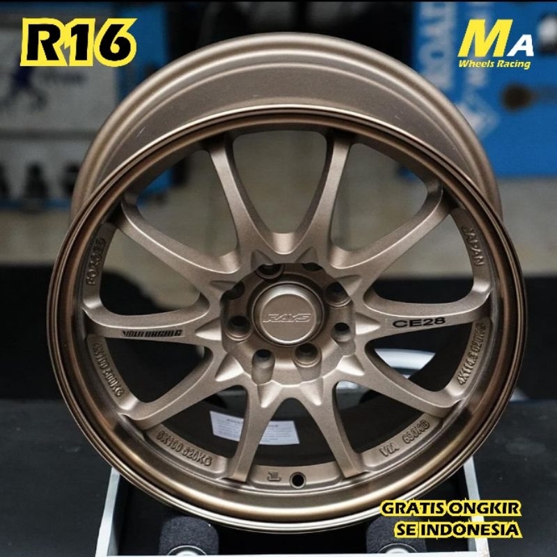 Jual velg mobil racing ring 16 VOLKRAYS CE28 velg r16 mobil mobilio ...