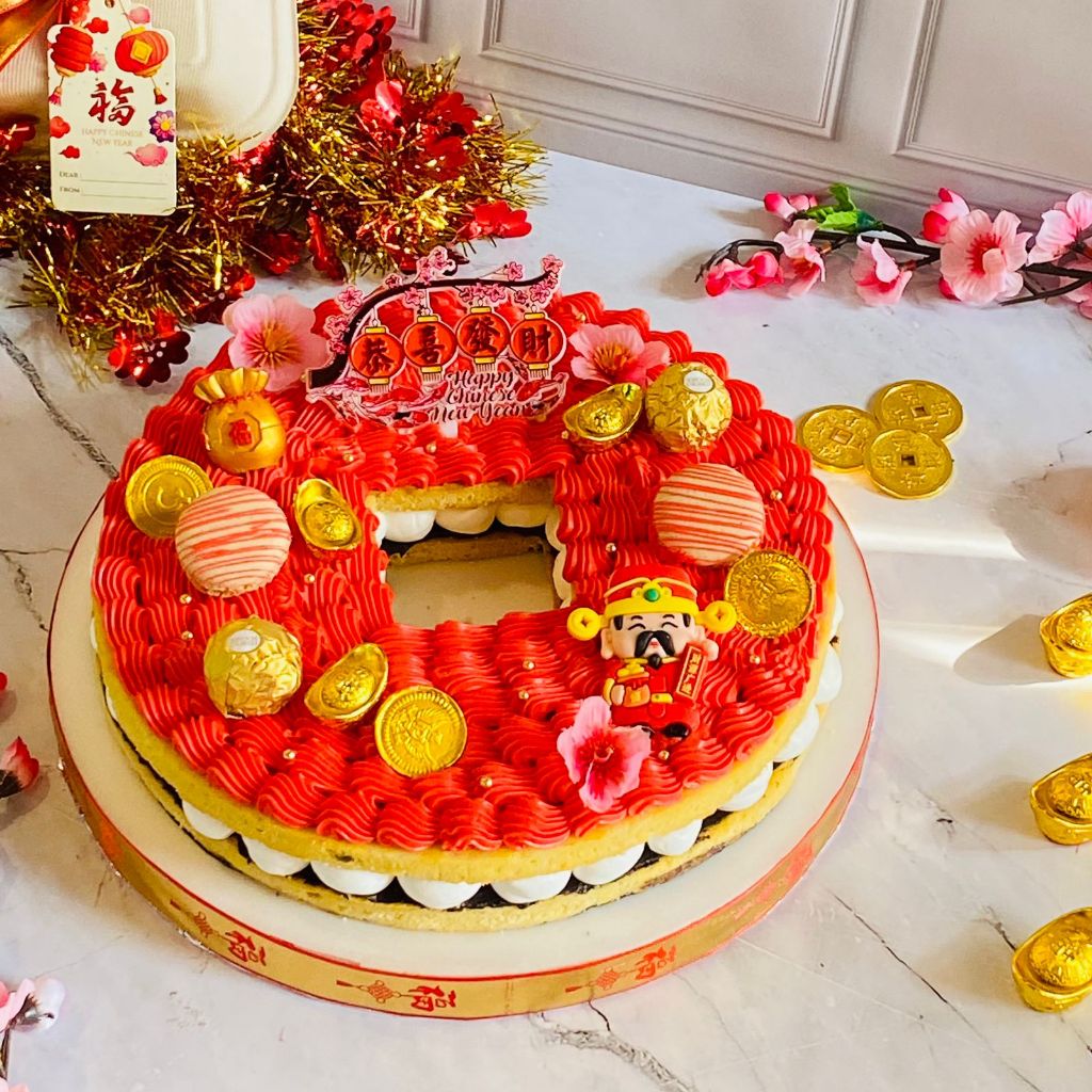 Jual Kue imlek | Cake CNY | Gold coin cookies cake | Shopee Indonesia