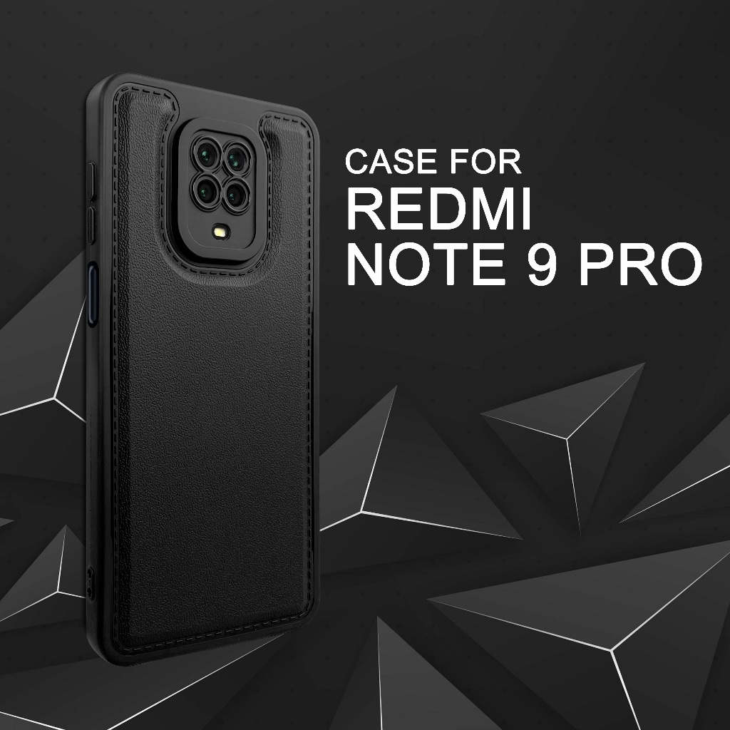 Jual Xiaomi Redmi Note 9 Pro Premium Case Softcase Leather Black Camera