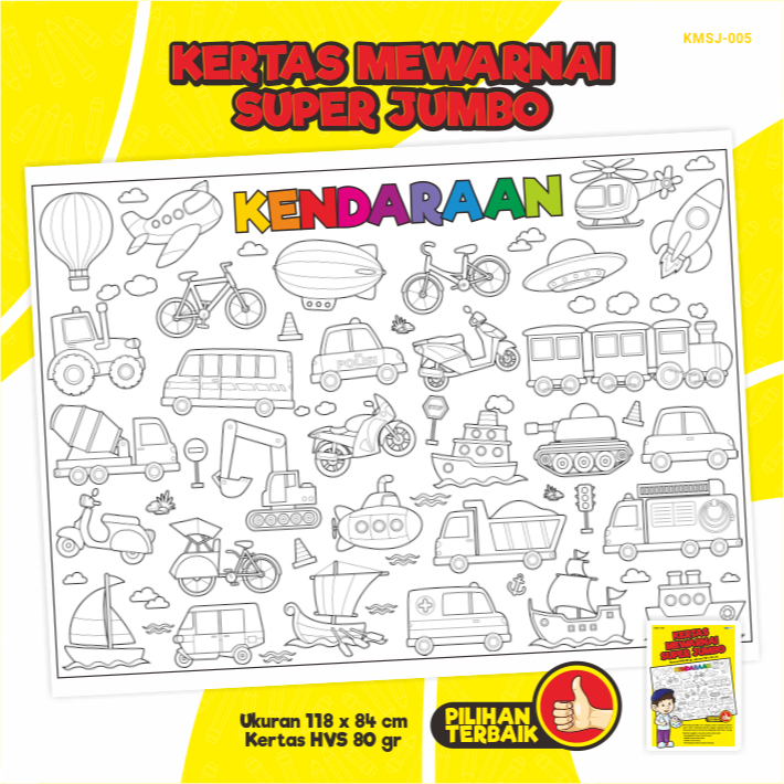 Jual Kertas Mewarnai Super Jumbo Giant Coloring Sheet Poster Doodle