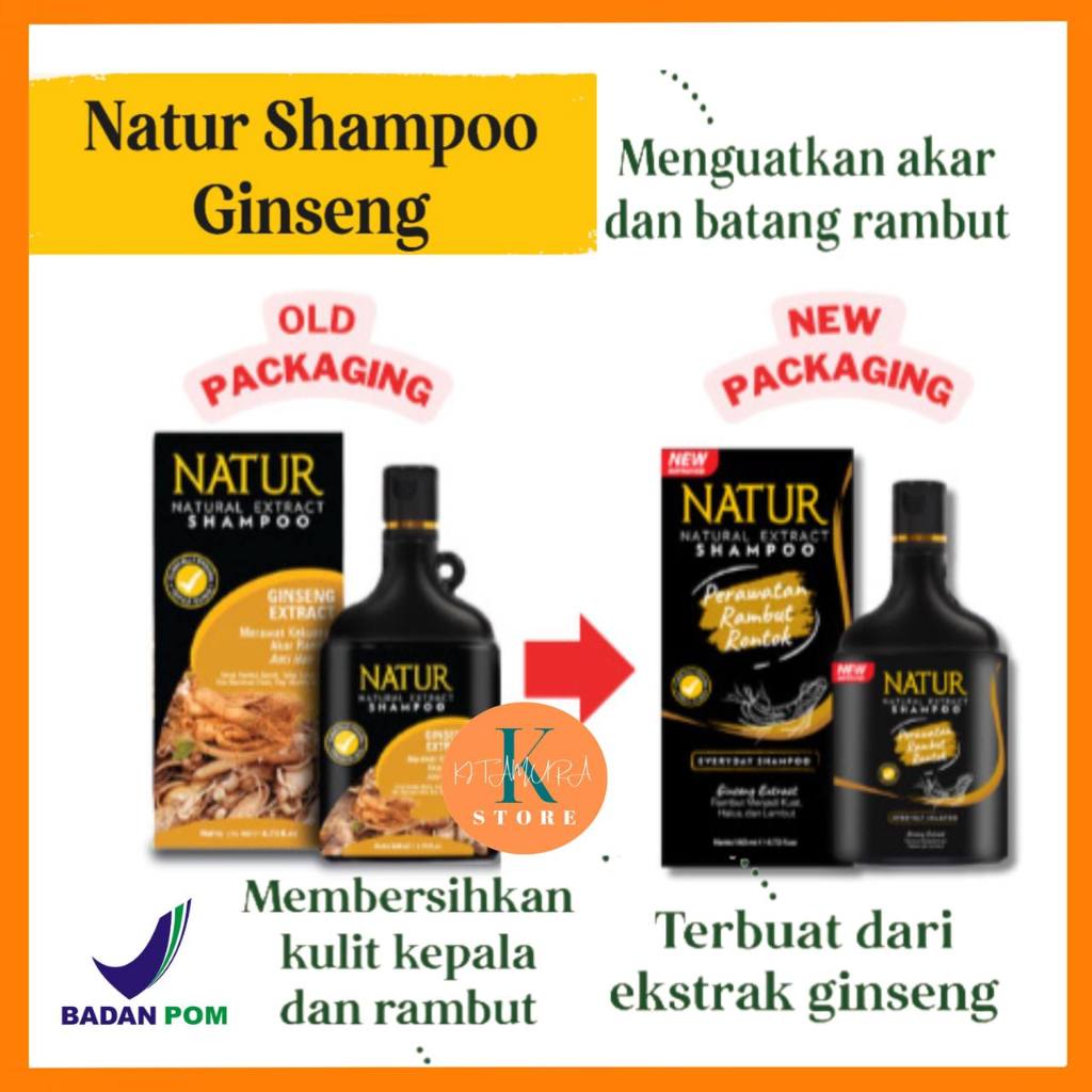 Jual Natur Shampo Ekstrak Ginseng 80ml Mengatasi Rambut Rontok Botak ...