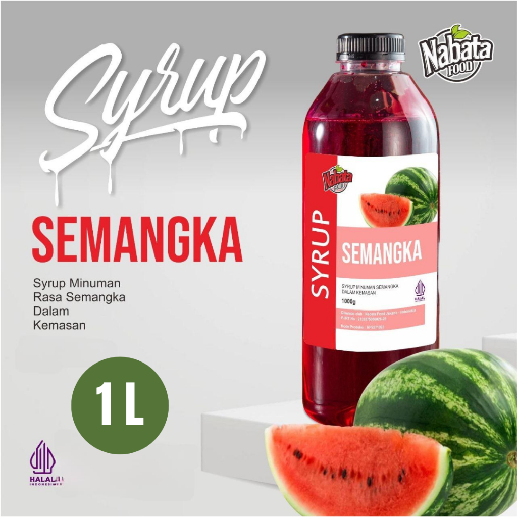 Jual Syrup Rasa Semangka Nabata Food 1liter | Syrup Watermelon Literan ...