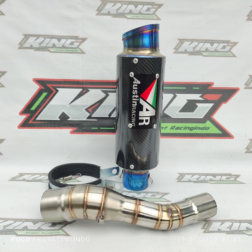Jual knalpot austin racing slip on yamaha r25 mt 25 ninja 250 fi/karbu ...