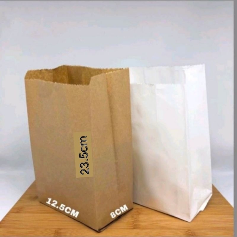 Jual Paper bag kantong kertas warna coklat dan putih susu isi 100 besar ...