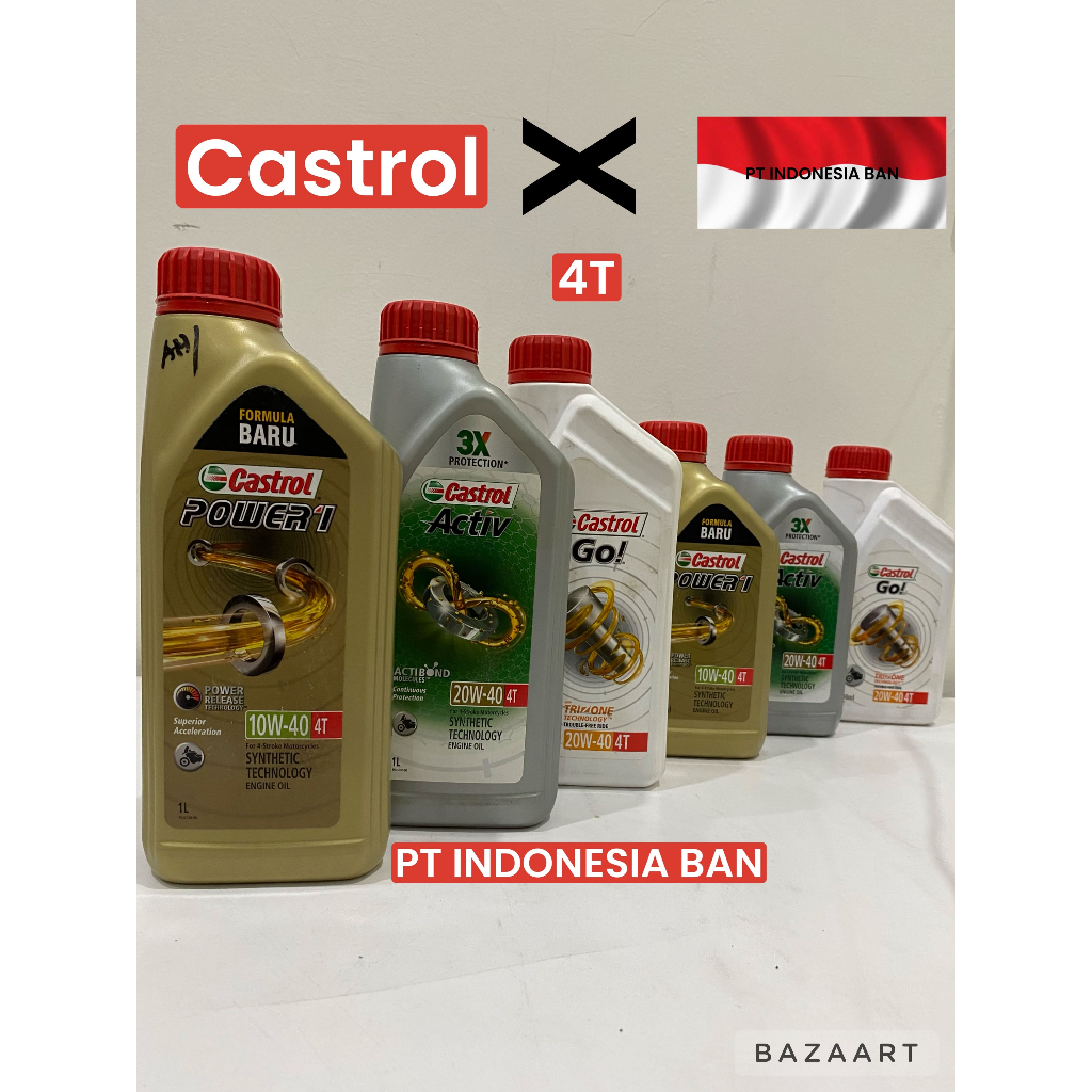 Jual Oli Mesin Motor Castrol 4T (ACTIVE, GO, POWER 1) 700ML 800ML ...