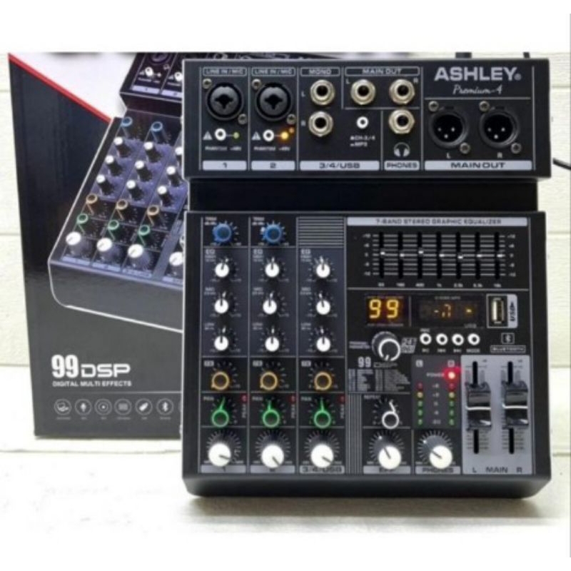 Jual Mixer Ashley Premium 4 Original 4 Channel Bluetooth | Shopee Indonesia