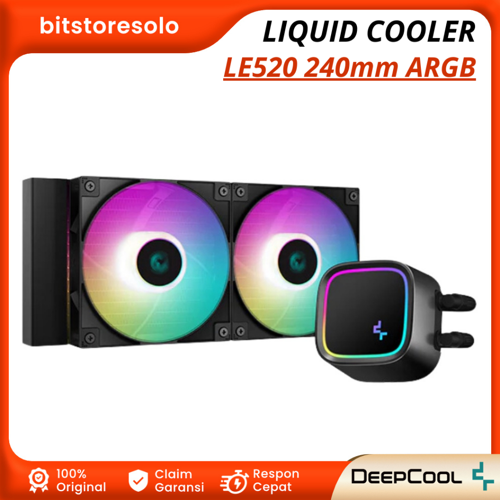 Jual Liquid Cooler Deepcool LE520 240mm ARGB Liquid Cooler Black ...