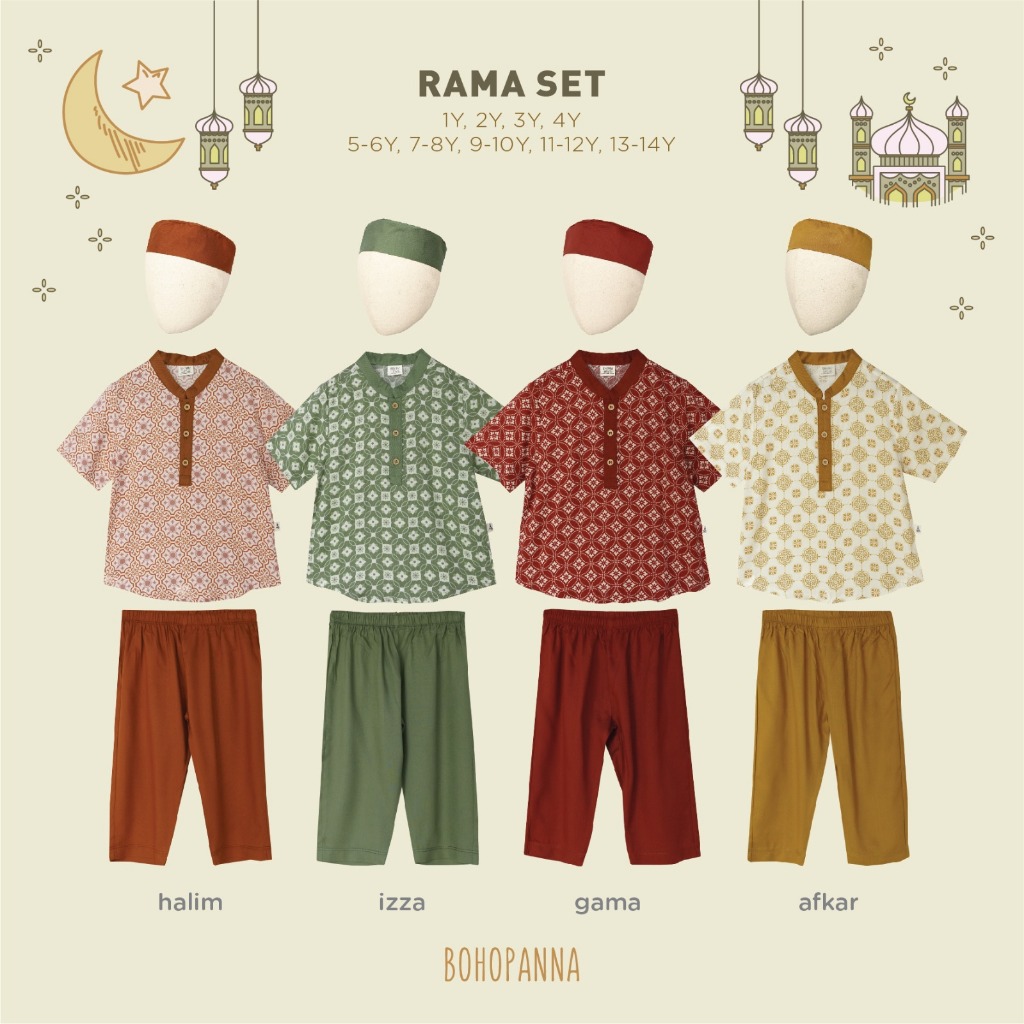 Jual Bohopanna - Rama Set Kids | Setelan koko edisi raya size 1-14 tahun | Shopee Indonesia