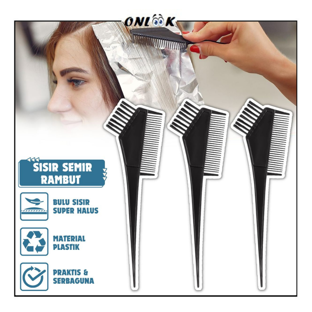Jual Sisir Semir Rambut / Sisir Cat Rambut Bahan Plastik / Hair Styling ...