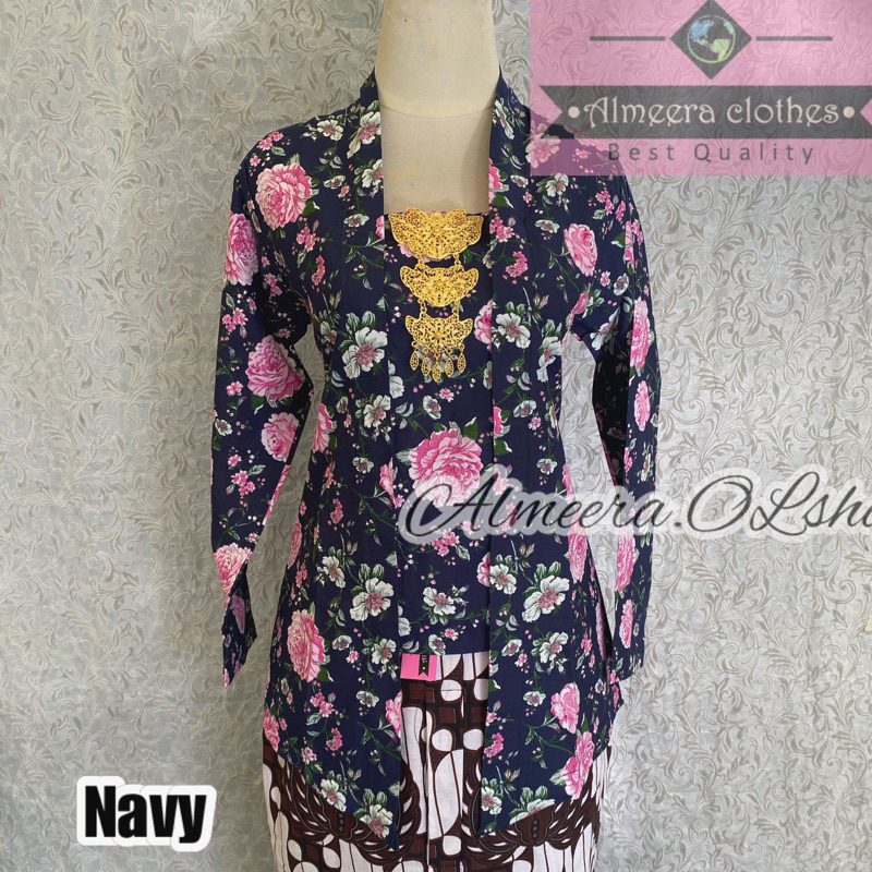 Jual kebaya kembang / kebaya bunga kutubaru bahan katun | Shopee Indonesia