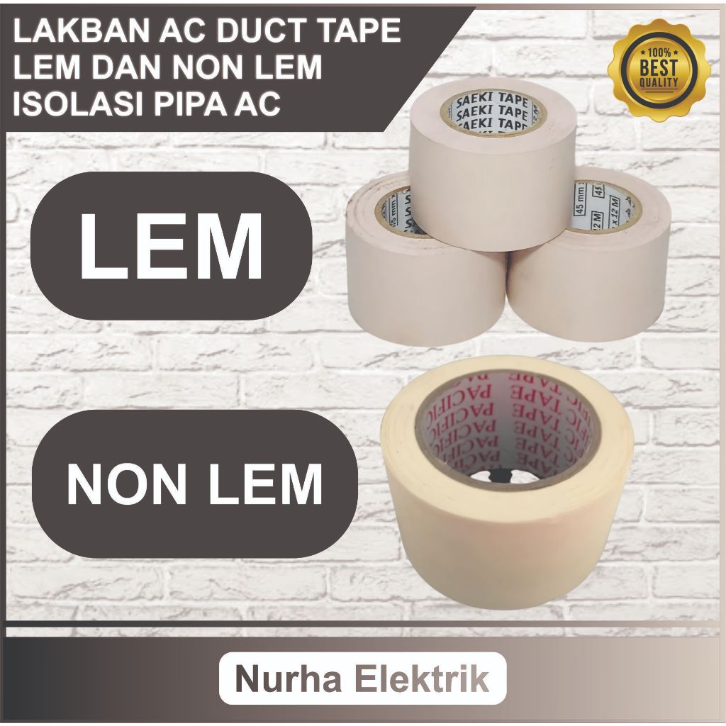 Jual LAKBAN AC DUCT TAPE LEM DAN NON LEM ISOLASI PIPA AC | Shopee Indonesia