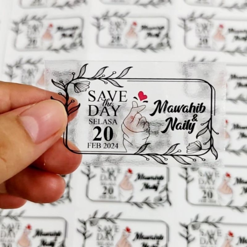 Jual Stiker Transparan Wedding Floral Frame STIKER LABEL SOUVENIR ...