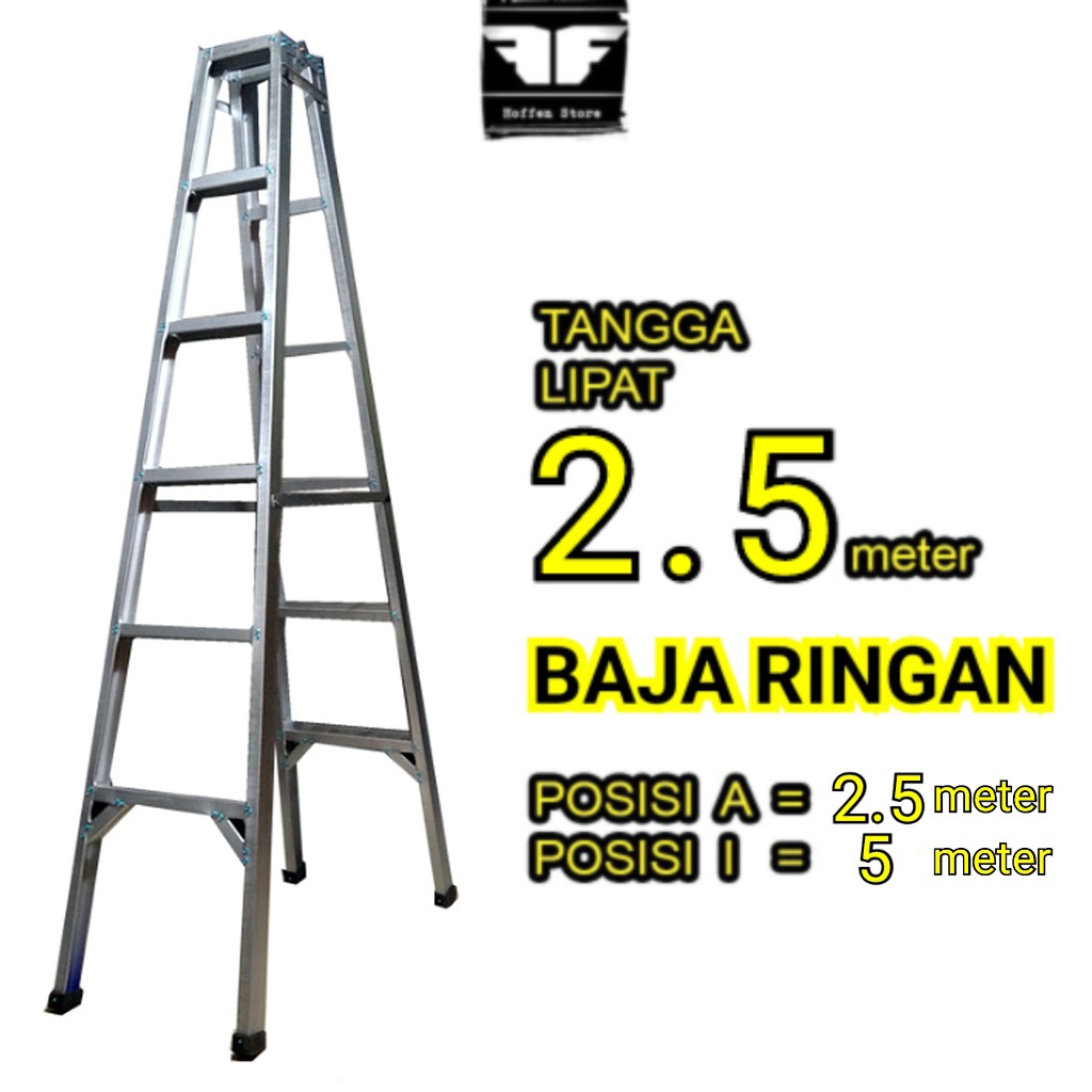 Jual Tangga Lipat 2.5 Meter Lurus 5 Meter | Shopee Indonesia