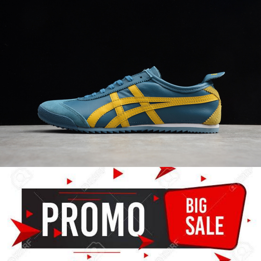 Jual onitsuka tiger ORIGINAL DELUXE NIPPON MADE blue yellow // free paperbag | Shopee Indonesia