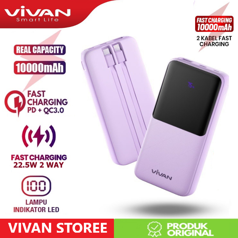 Jual Vivan Power Bank VPB-E10 10000mAh 22.5W PowerBank Fast Charging 4 ...
