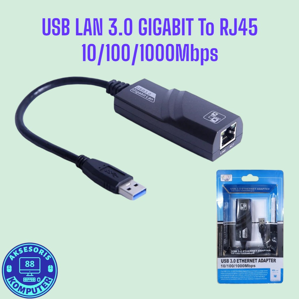 Jual CONVERTER ADAPTER USB LAN 3.0 ETHERNET GIGABIT UP TO 10/100/1000 ...