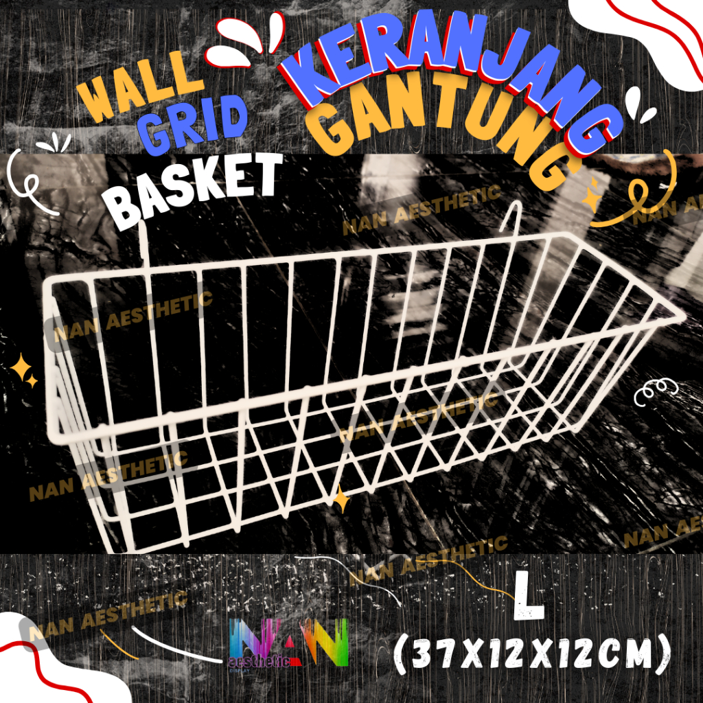 Jual Pelengkap Dekorasi KESI 37 keranjang gantung wall grid besar jumbo ...
