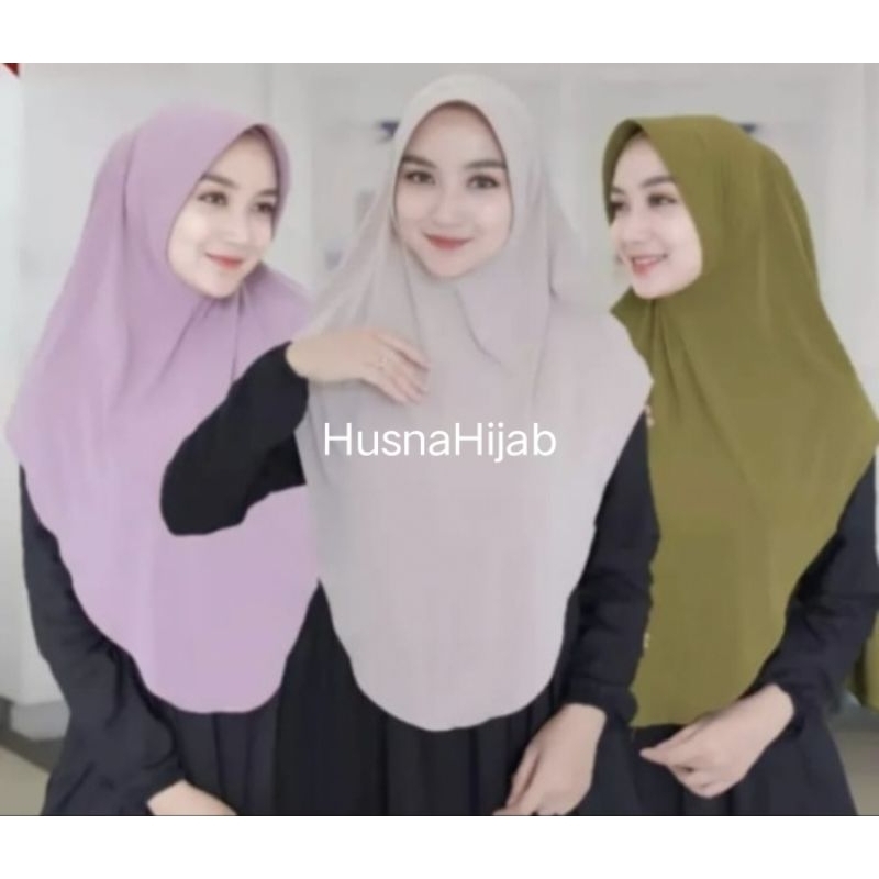 Jual COD hijab bergo khimar pinguin instan jersey premium size (L) menutup dada bisa bikin ...