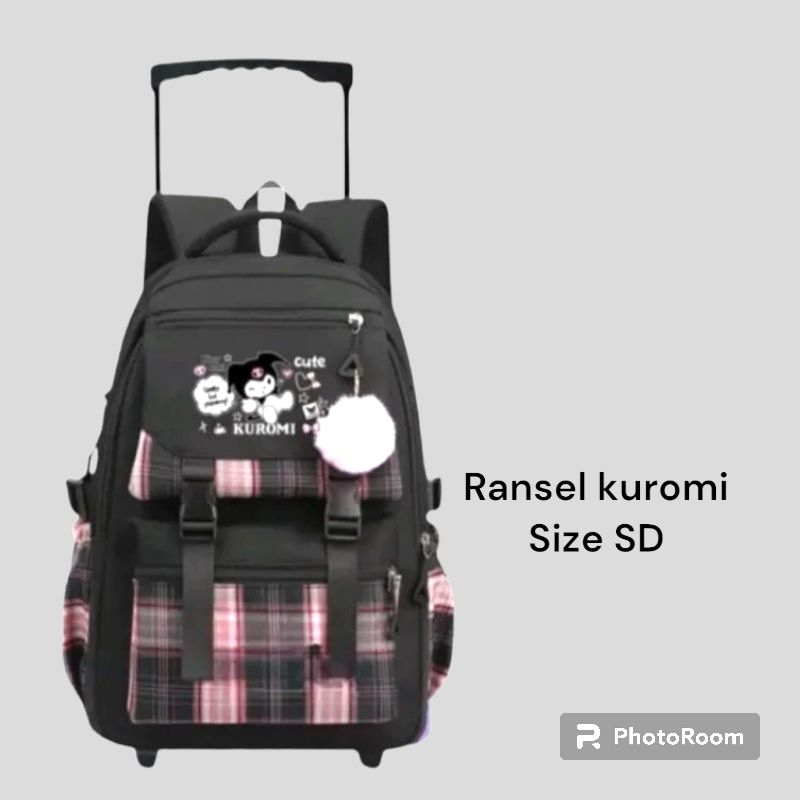 Jual Tas Dorong Ransel Trolly Backpack Roda Untuk Anak SD perempuan Motif Melodi Kuromi ...