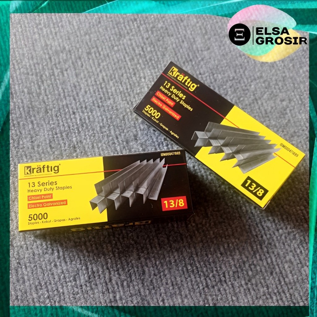 Jual ISI STAPLES 13/8 TEMBAK MANUAL MERK KRAFTIG /ISI STAPLES 13/8 /ATOM STEPLES | Shopee Indonesia
