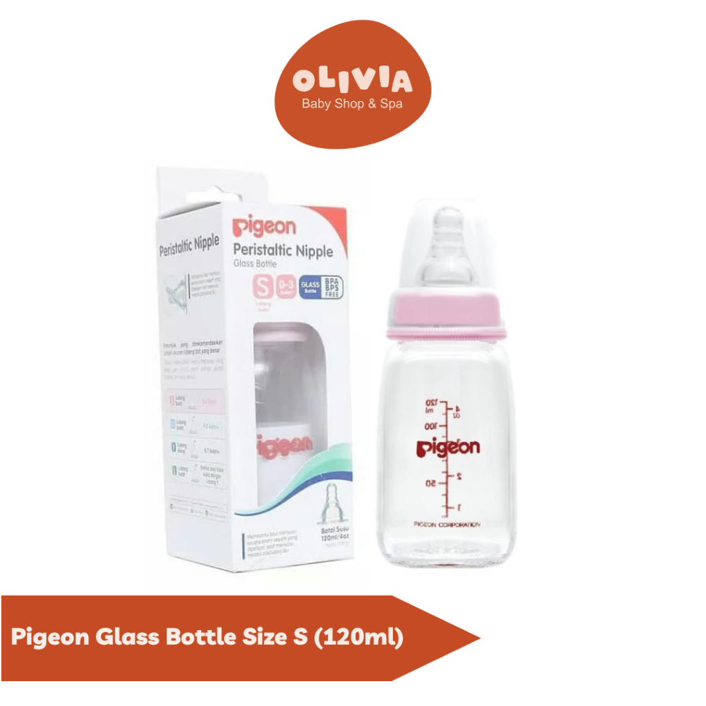 Jual Pigeon Glass Bottle Botol Susu Bayi 120 ml Size S | Shopee Indonesia