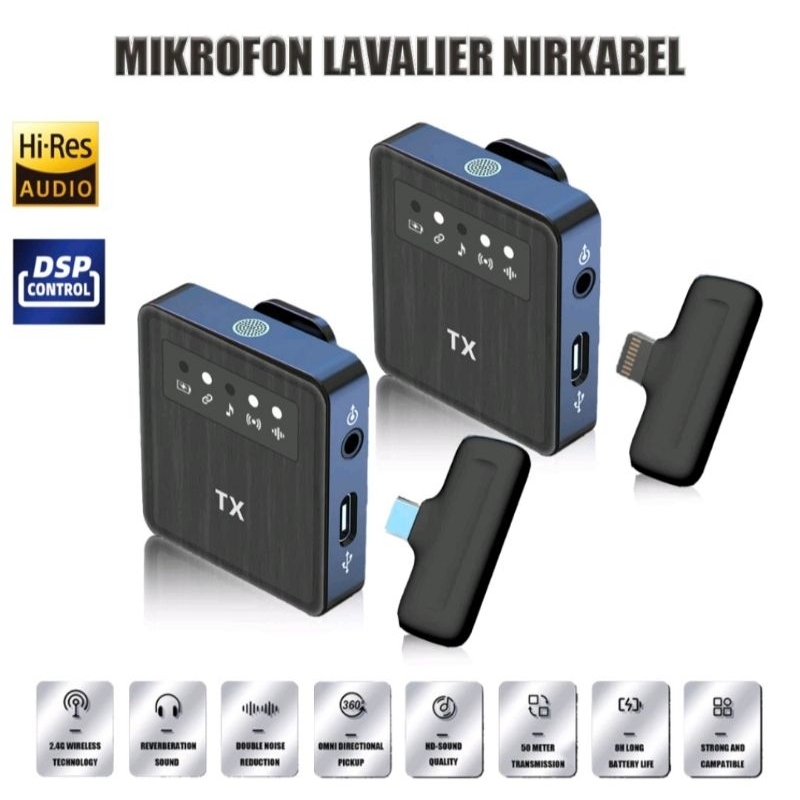 Jual Microphone Wireless Professional Mikrofon Lavalier HP Mic Clip On ...