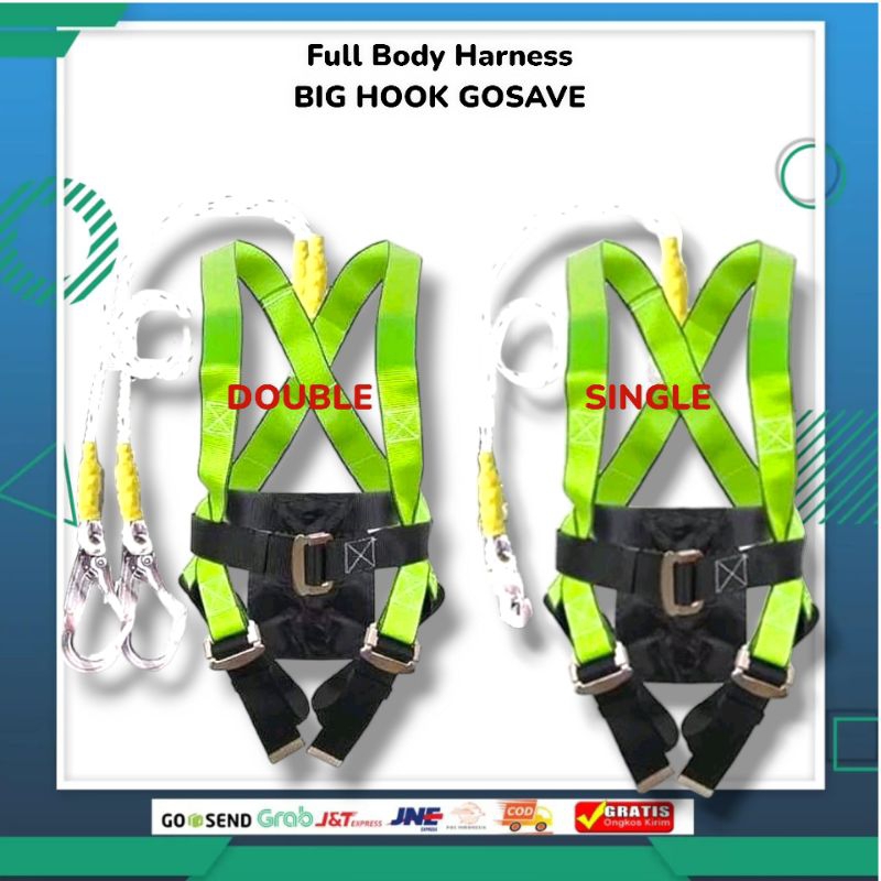 Jual Full Body Harness Double Big Hook Merek Gosave / Full body harness ...