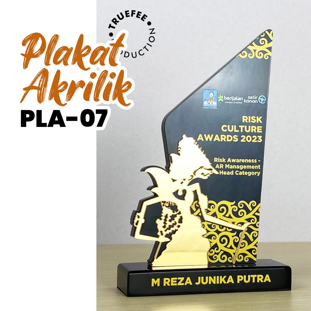Jual PLAKAT AKRILIK HITAM EMAS GOLD PLA-07 SILUET WAYANG CUSTOM LOGO ...
