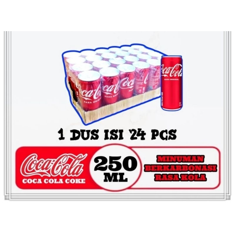 Jual Minuman cola cola soda soft drink 1 karton isi 24 kaleng 250ml ...