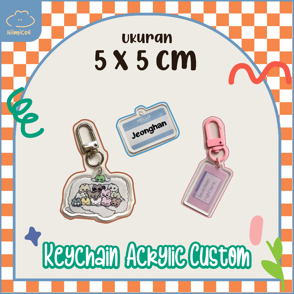 Jual Ganci akrilik custom 5x5cm| Keychain Acrylic | Charm acrylic ...