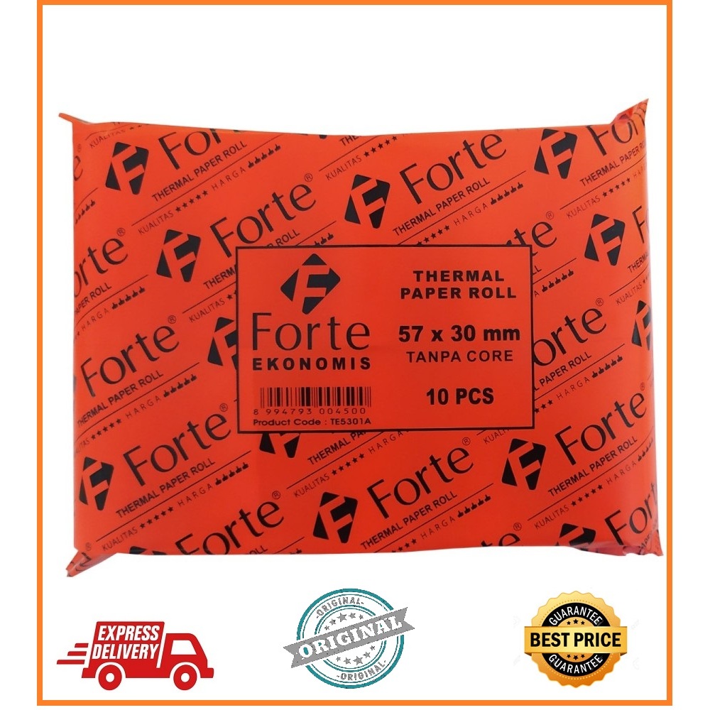 Jual KERTAS THERMAL FORTE EKONOMIS 57X30 (1 PACK ISI 10 ROLL) /KERTAS ...