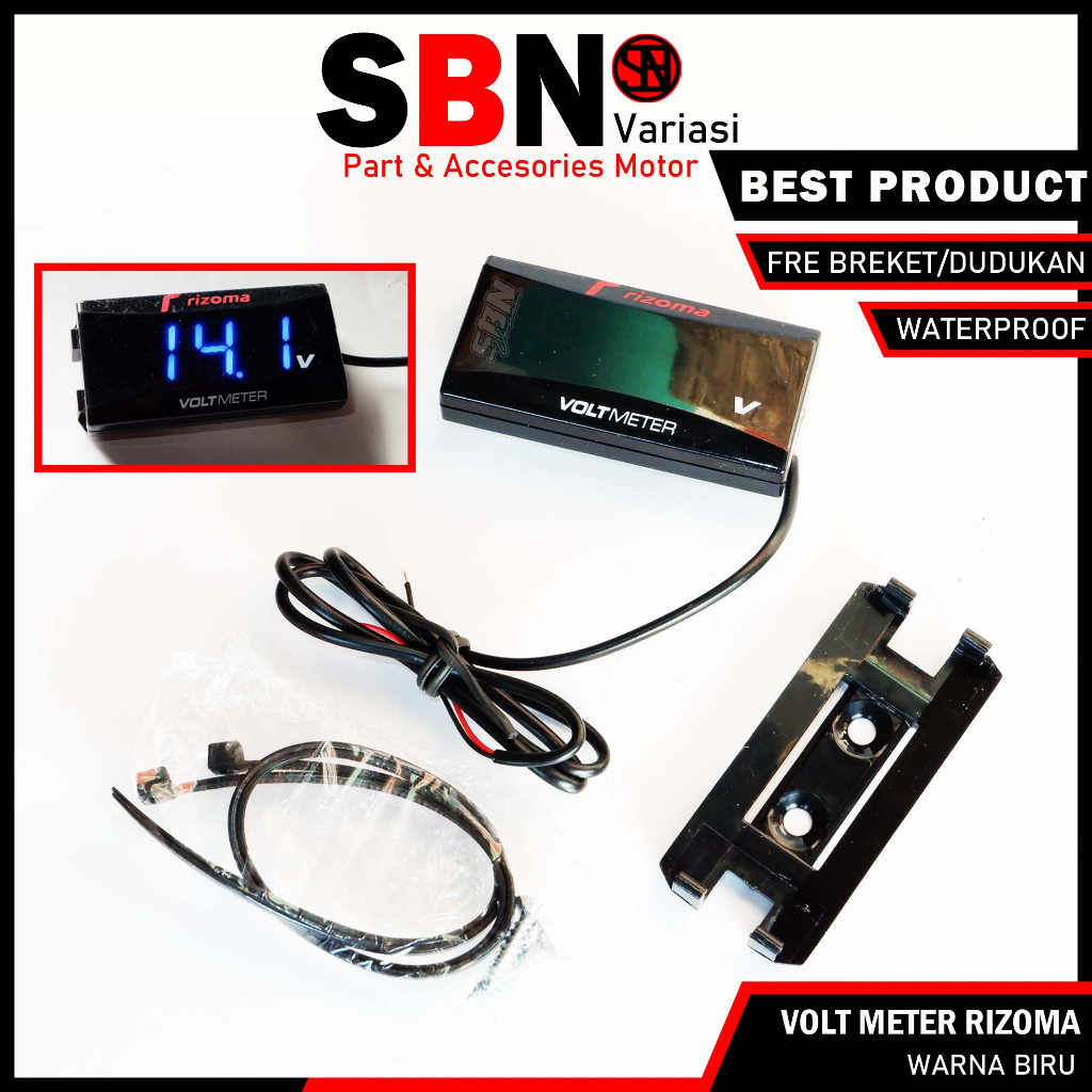 Jual Volt Meter AKI Voltmeter Pengukur Tegangan Baterai Listrik Motor Variasi Volmeter Digital ...
