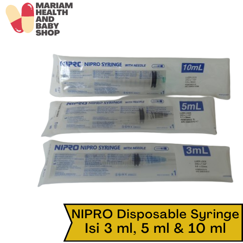 Jual Spuit NIPRO Syringe Disposible Alat Suntikan 3 mL 5 ml & 10 ml ECER | Shopee Indonesia