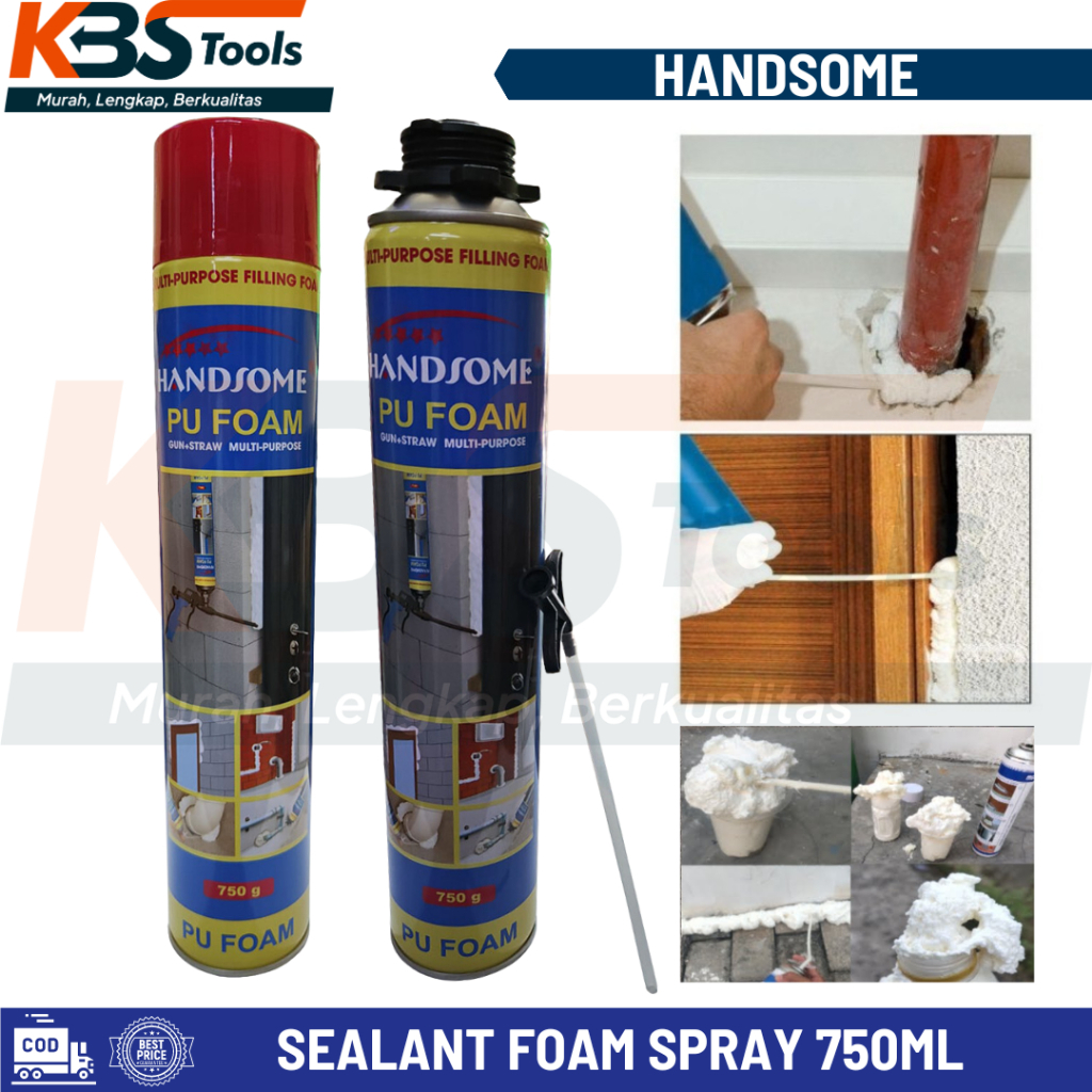 Jual Sealant Foam Spray 750ml Multi Purpose Busa Polyurethane Handsome PU | Shopee Indonesia