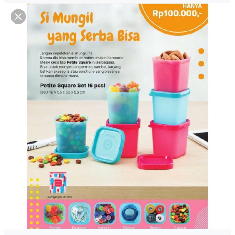 Jual Petit Square Set (Original Tupperware) | Shopee Indonesia